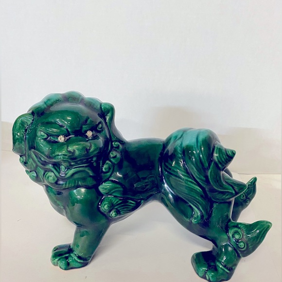 Accents | Japanese Green Ceramic Komainu Figurine A Beautiful Liondog ...